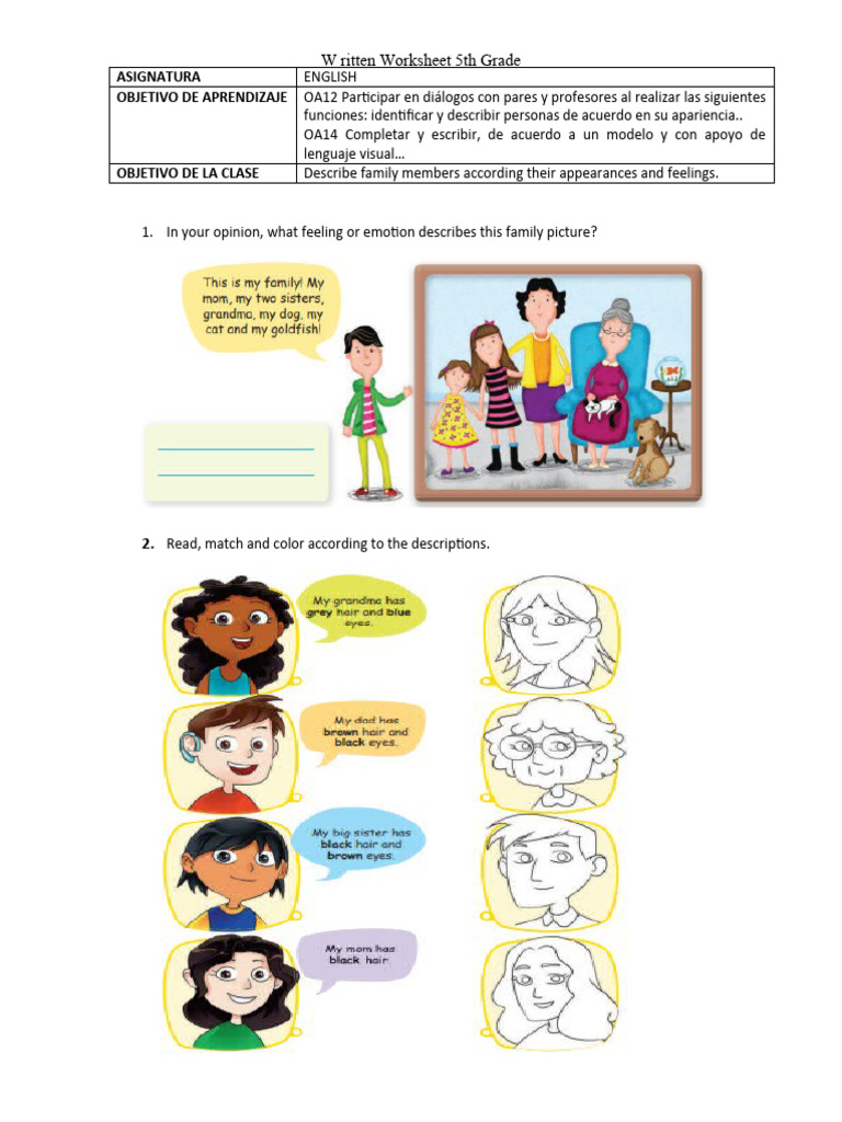 5 °family Memeber 2 Describe | PDF | Self-Improvement