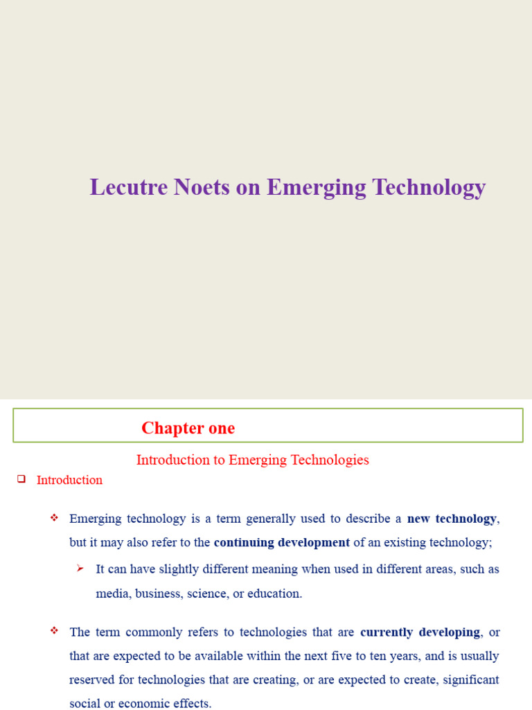Emerging Technologies | PDF | Artificial Intelligence | Intelligence (AI) & Semantics