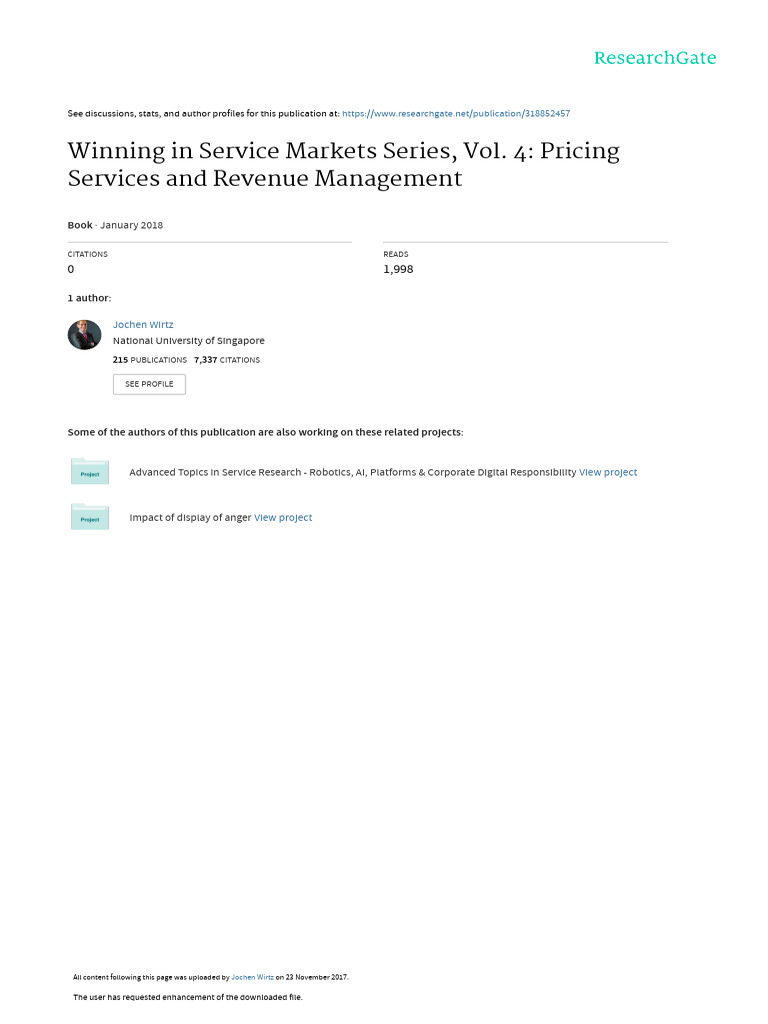 WSMS Vol4 ServicePricingRevenueMgmt LGT | PDF | Pricing | Prices