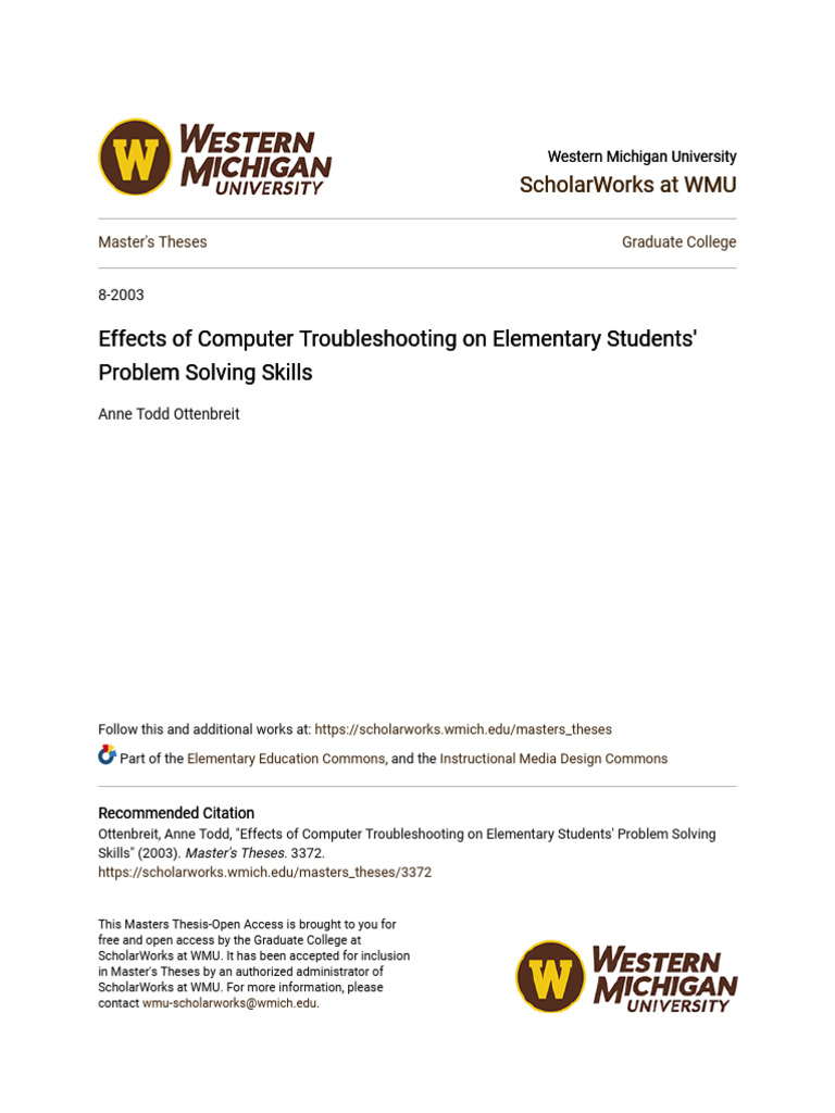 Effects of Computer Troubleshooting On Elementary Students Probl | PDF ...