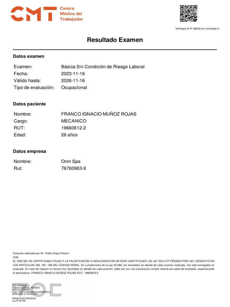 Examen Franco Muñoz | PDF | Causas de la muerte | Enfermedades y trastornos