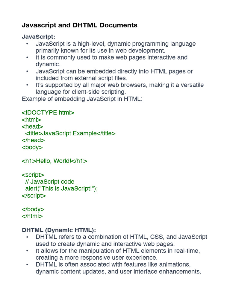 Module 4 | PDF | Document Object Model | Dynamic Html
