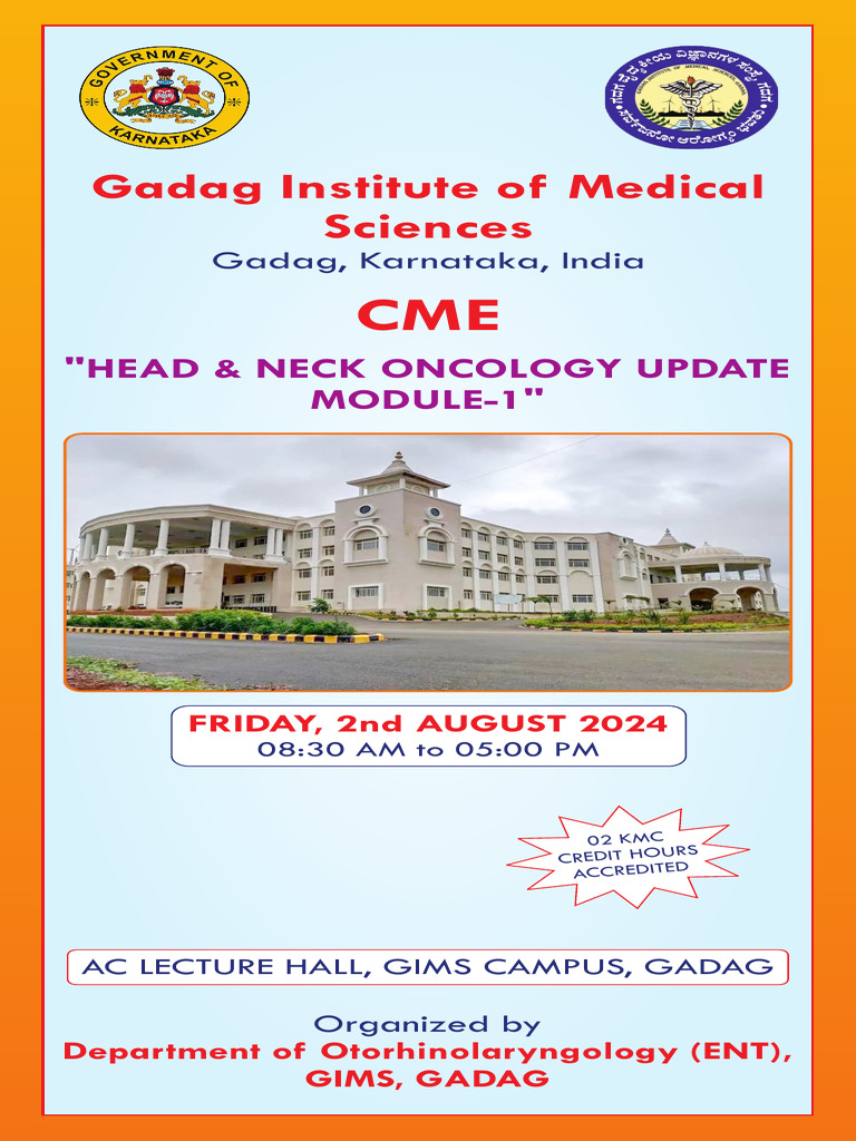 GIMS ENT CME Invite | PDF | Otorhinolaryngology | Oncology