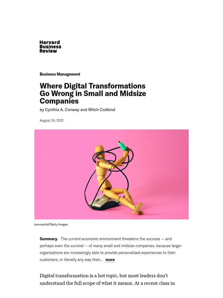 Where Digital Transformations Go Wrong in Small and Midsize Companies | PDF | Analytics ...