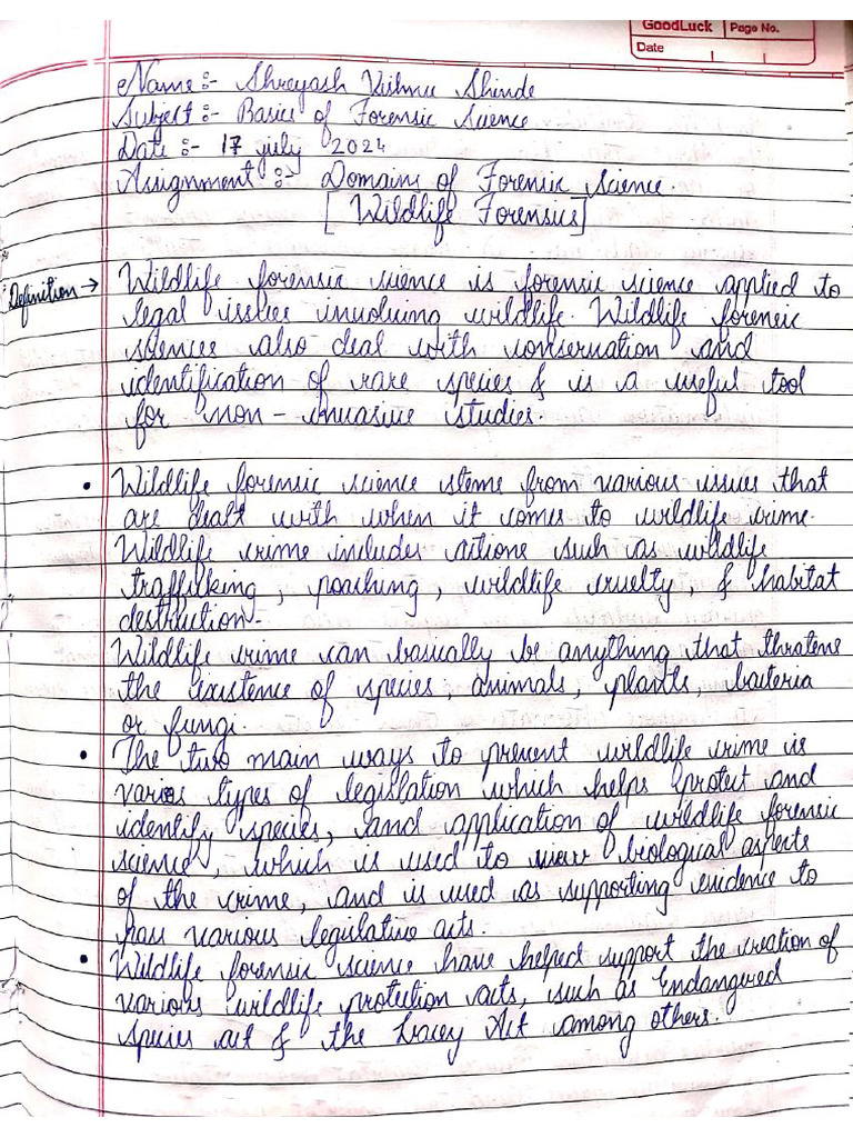 Assignment 1-Wildlife Forensics | PDF