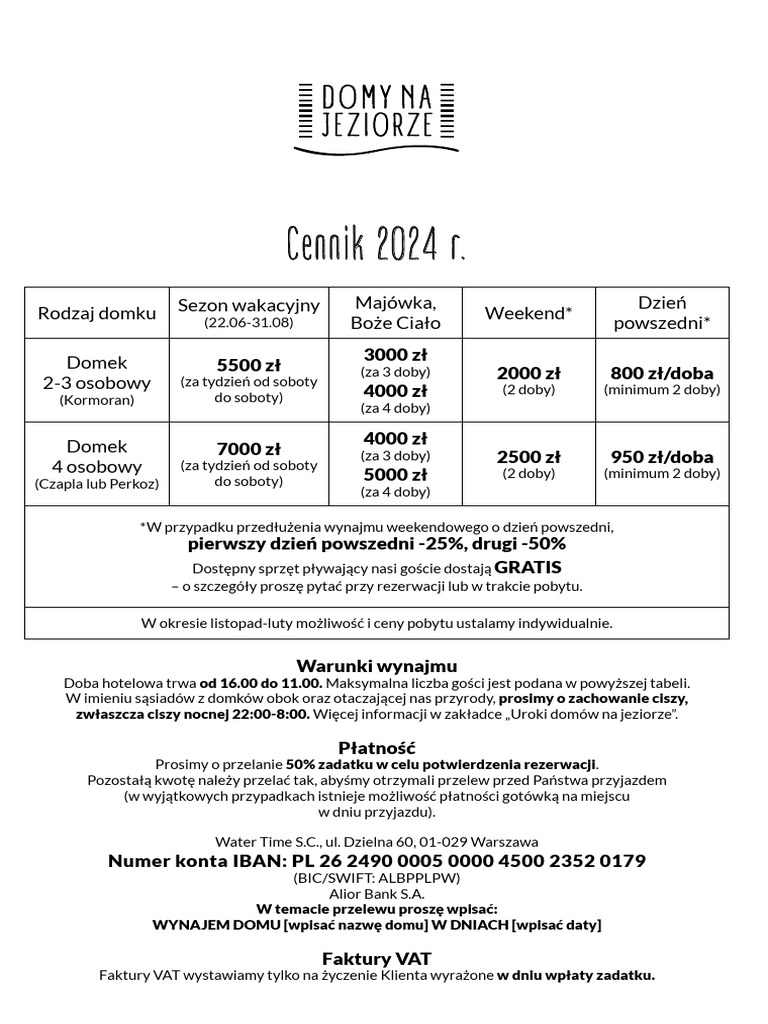 Cennik i Warunki | PDF