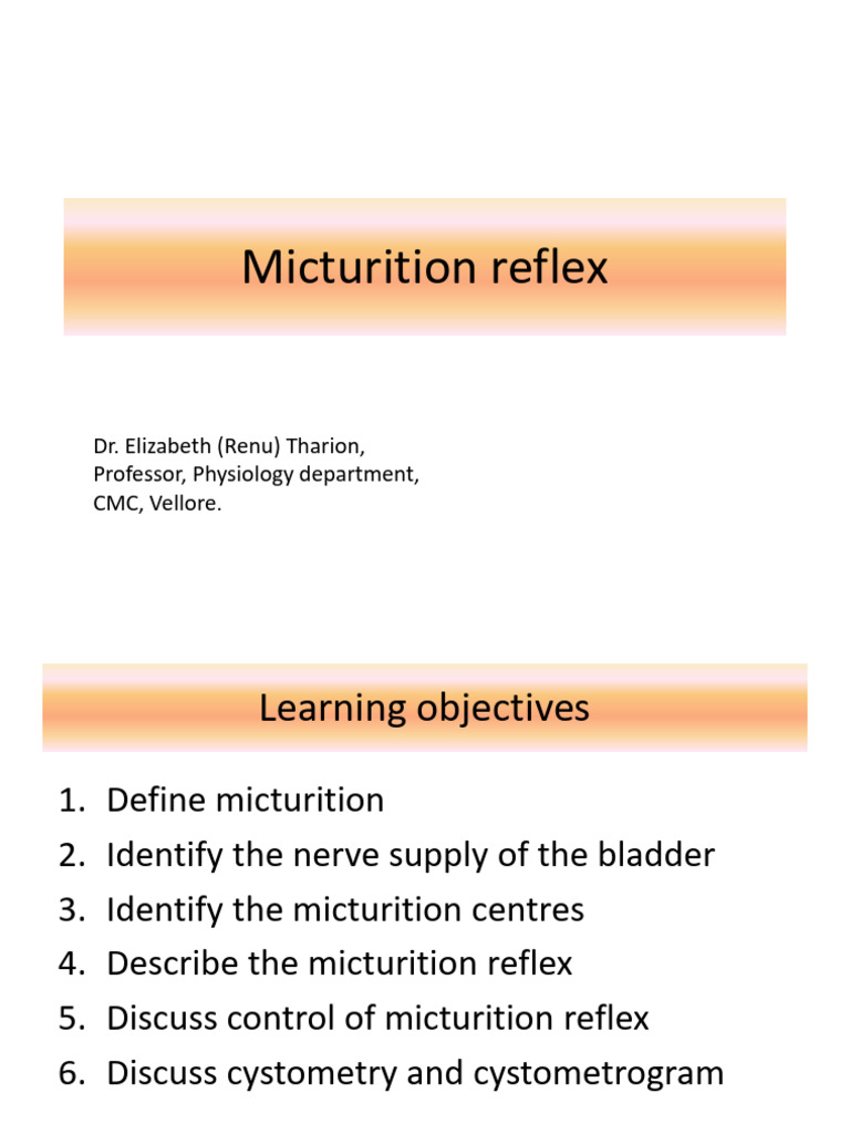 Micturition Reflex | PDF | Urination | Neuroscience
