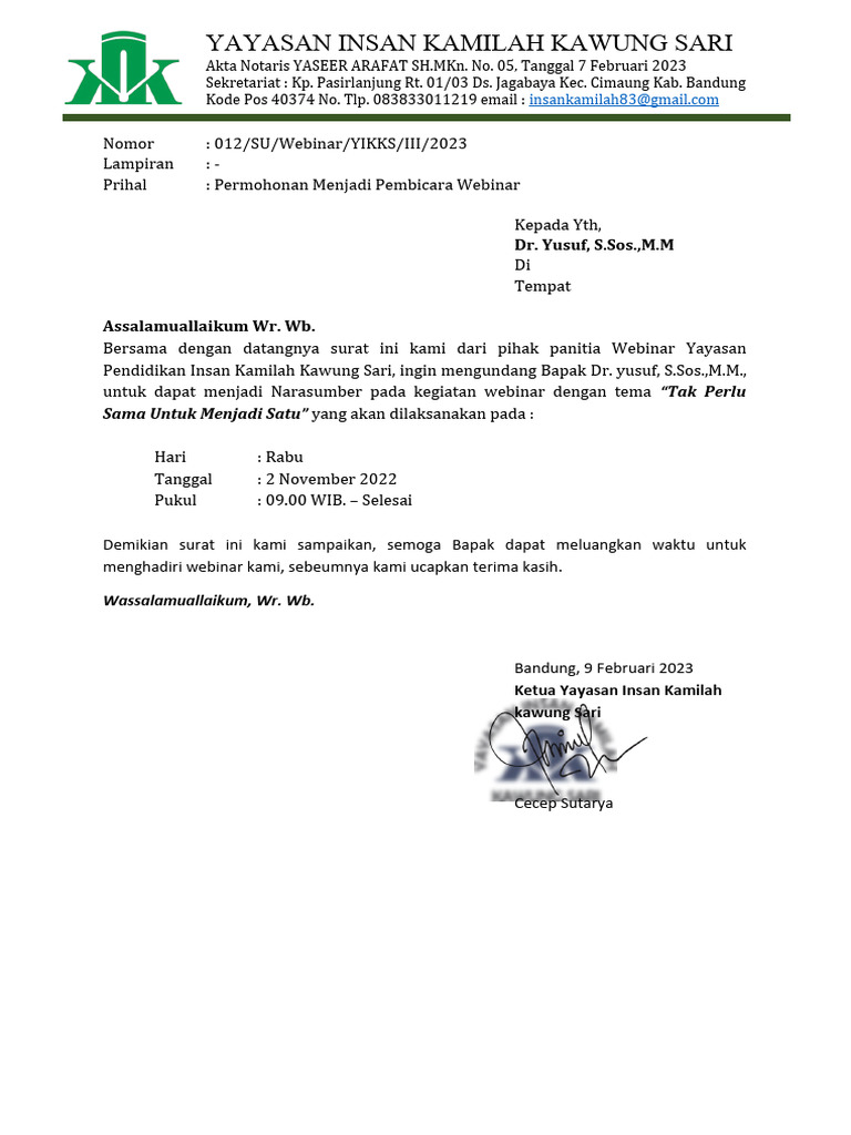 Kop Surat Insan Kamilah | PDF