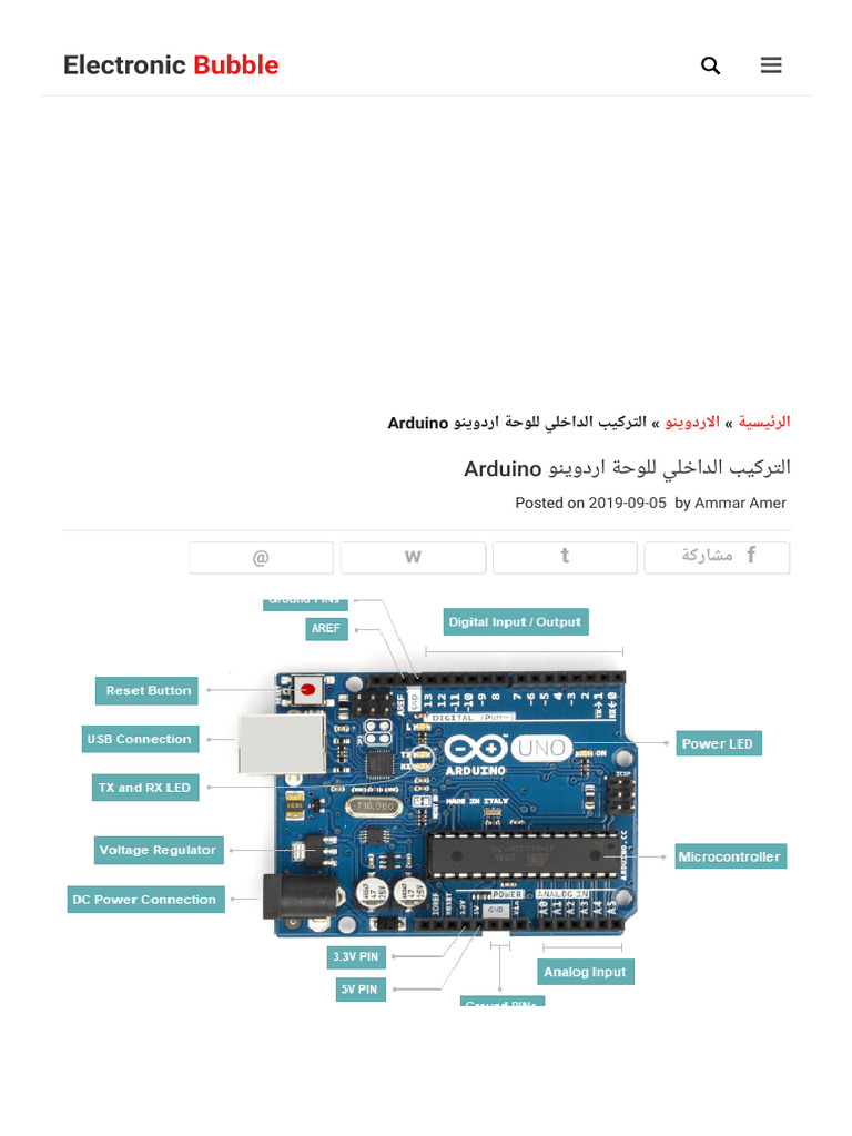 التركيب الداخلي للوحة اردوينو Arduino - Electronic Bubble | PDF