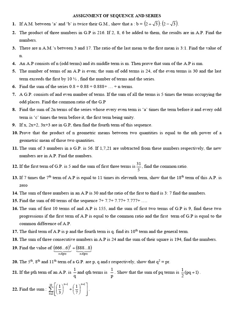 Sequence and Series | PDF | Mathematical Analysis | Mathematical Objects