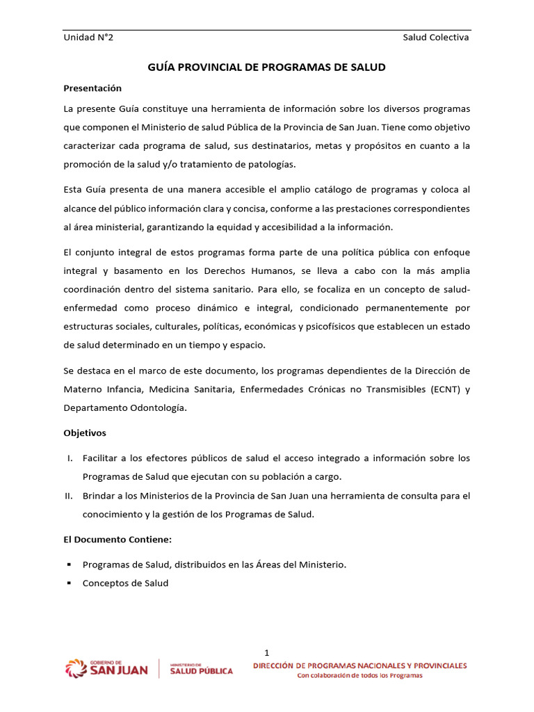 Resumen - Guías de Programas de Salud - San Juan | PDF | Hospital | Obesidad
