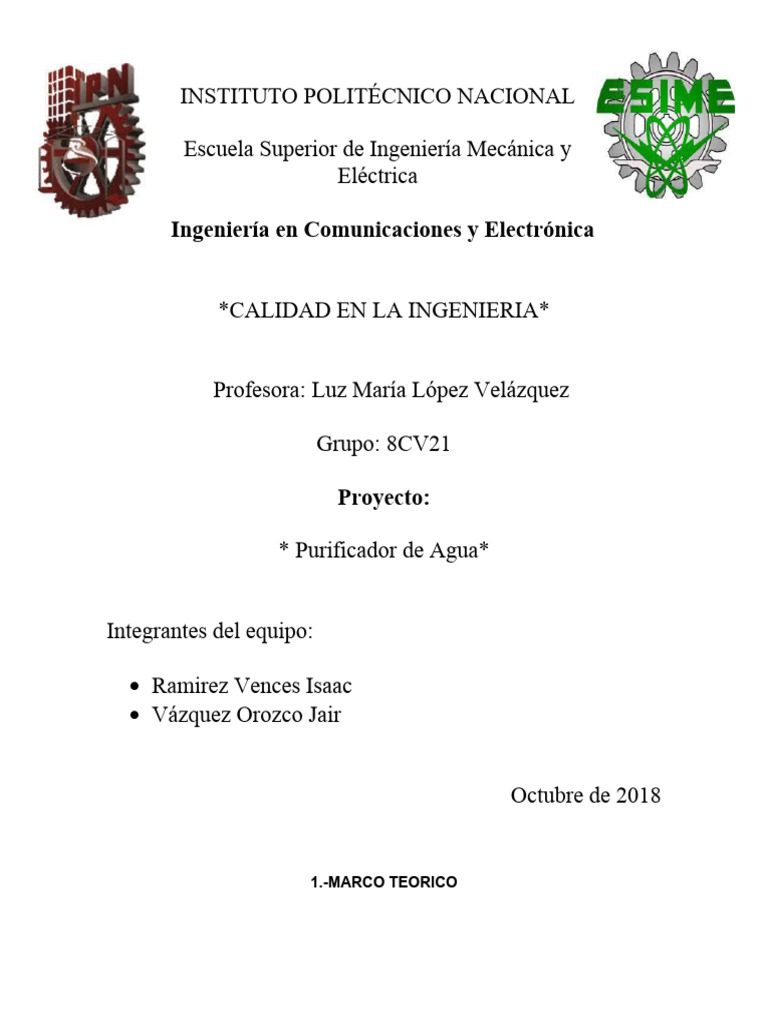 Proyecto Del Agua | PDF | Agua | Agua potable