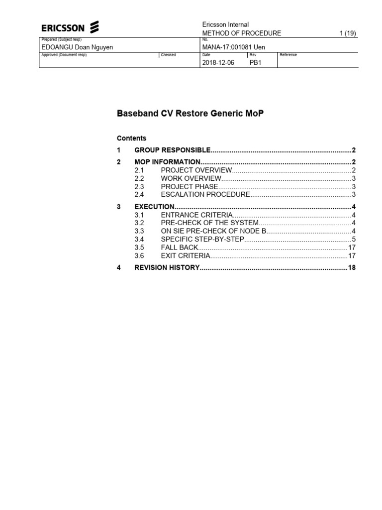 MANA17001081 Baseband CV Restore Generic MoP RevPB1 | PDF | Lte (Telecommunication) | File ...