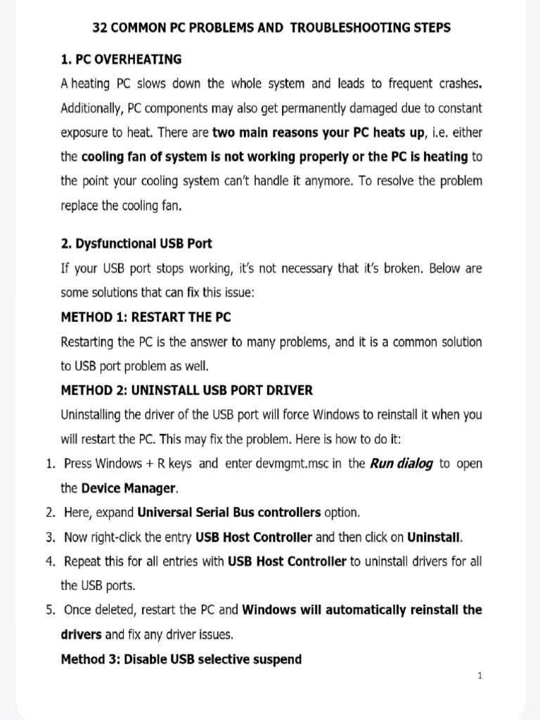32 Common Hardware Problems | PDF