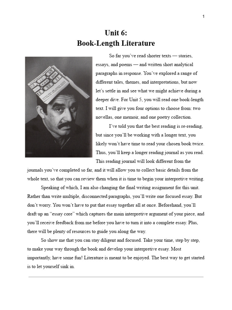 Lit 201 Unit 6 Instructions | PDF | Essays | Writing