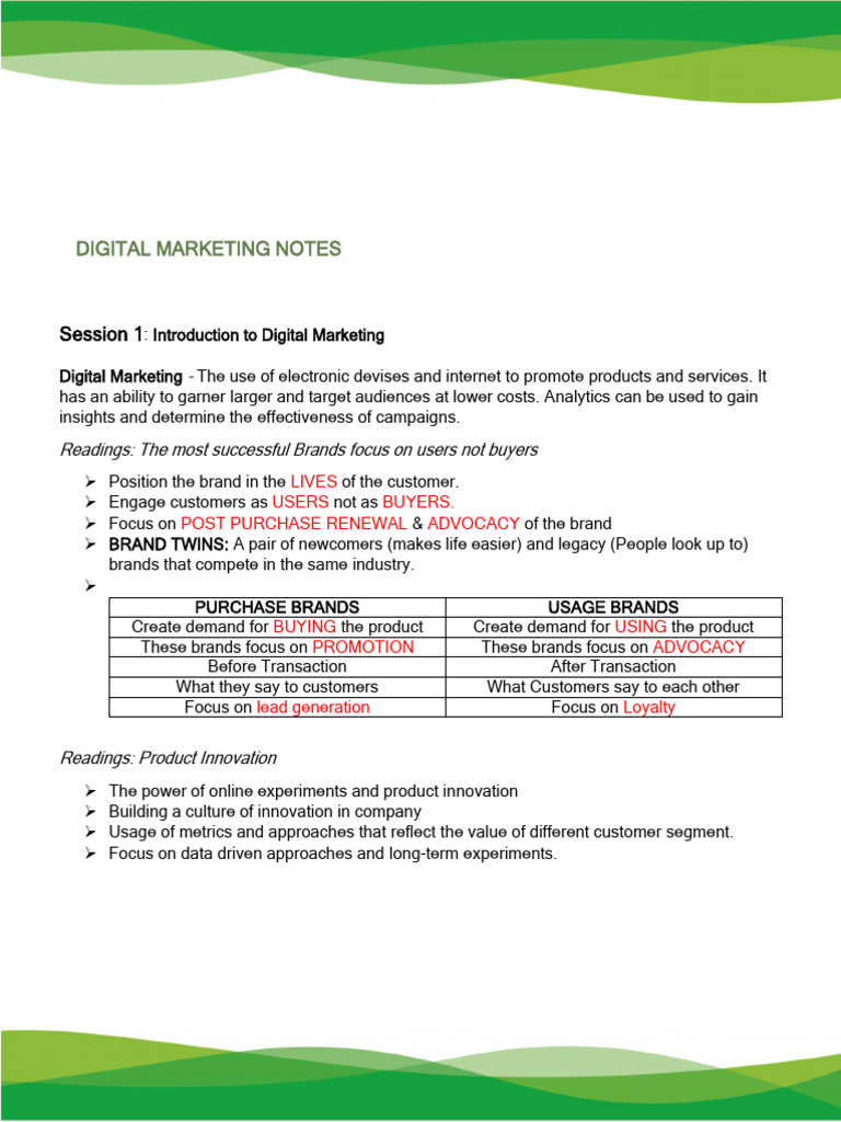 Digital Marketing Notes Full | PDF | Search Engine Optimization ...