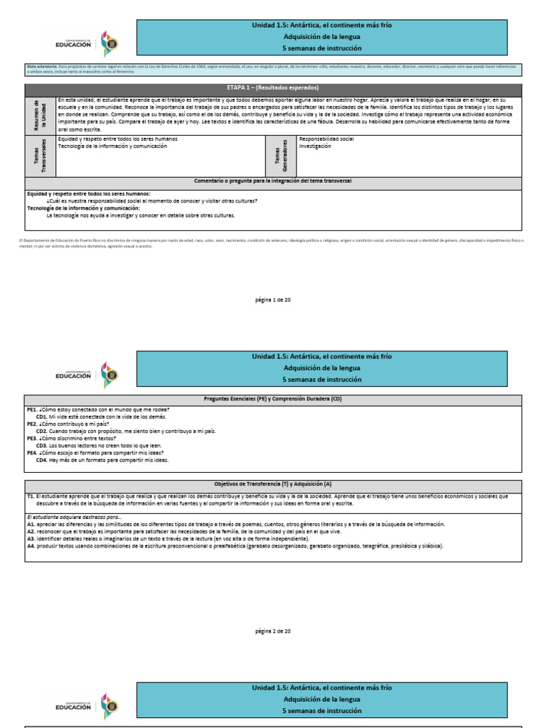 Español 1.5 Antartica, El Continente Más Frío | PDF | Sílaba | Palabra