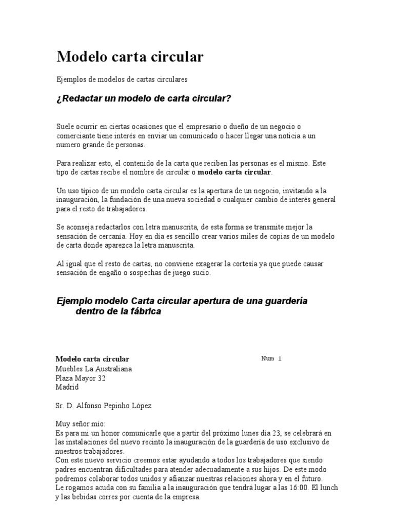Modelo Carta Circular
