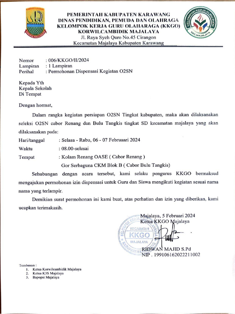 Surat Dispen Kkgo | PDF