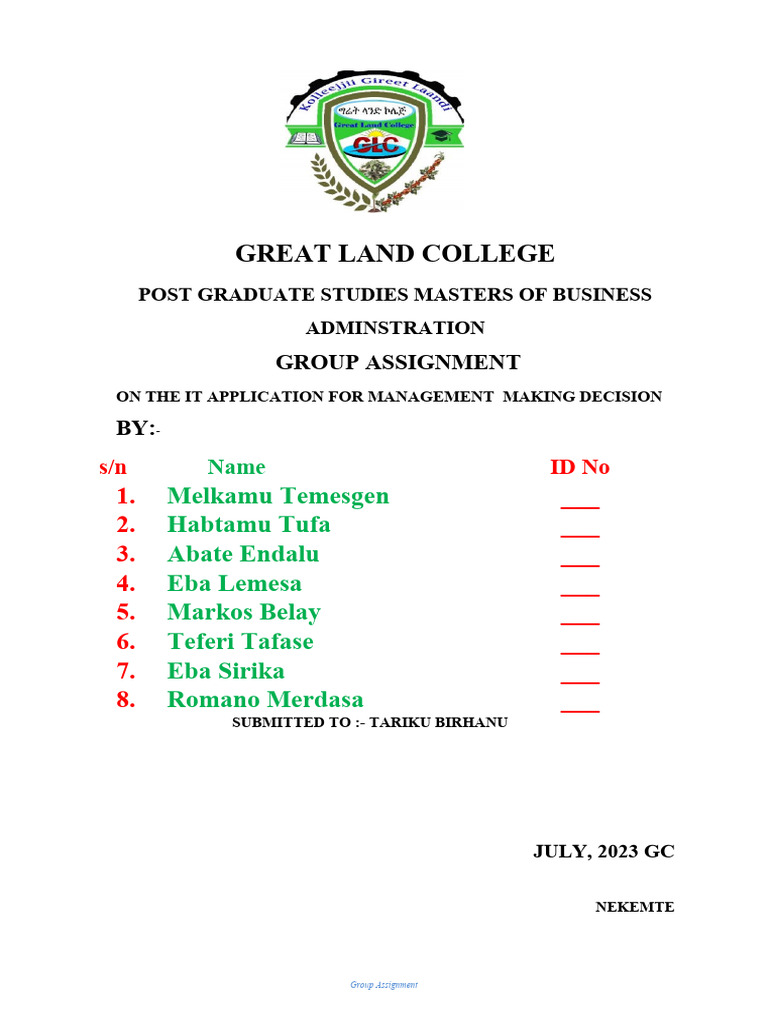 Group Assigment of IT Application For Management Making Decision | PDF ...