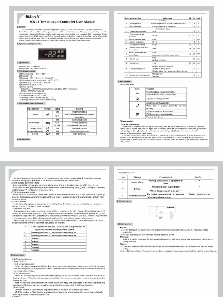 Manual Elitech ECS-16 (TEC-MENCO) | PDF