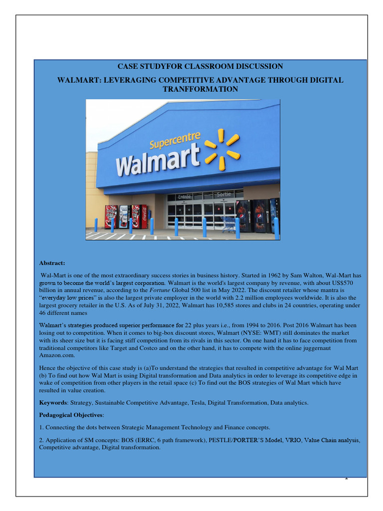 Walmart - Case Study | PDF | Walmart | Retail