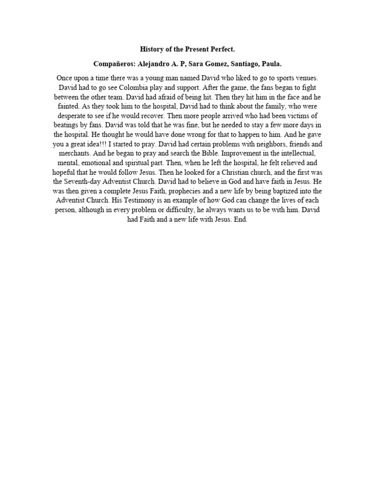 David's Journey to Faith and Healing | PDF | Self-Improvement ...