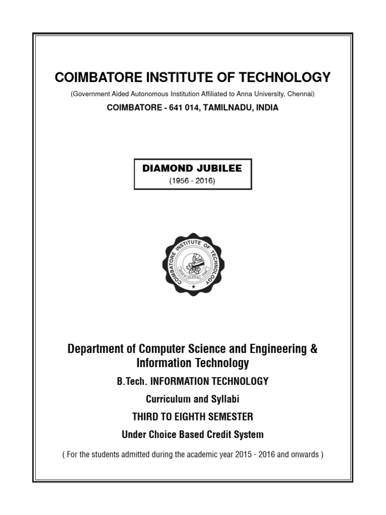B.tech - IT SYLLABUS 2015 Regulation | PDF | Matrix (Mathematics ...