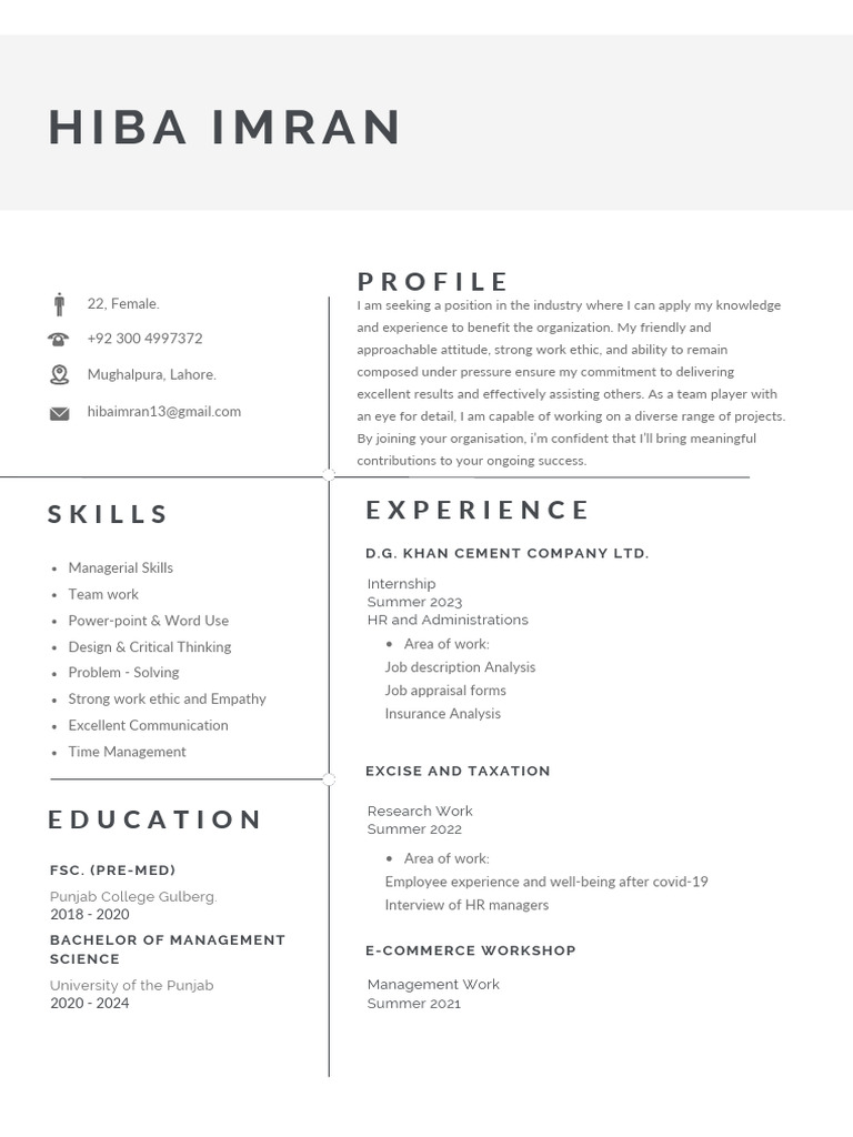 Hiba Imran Resume | PDF