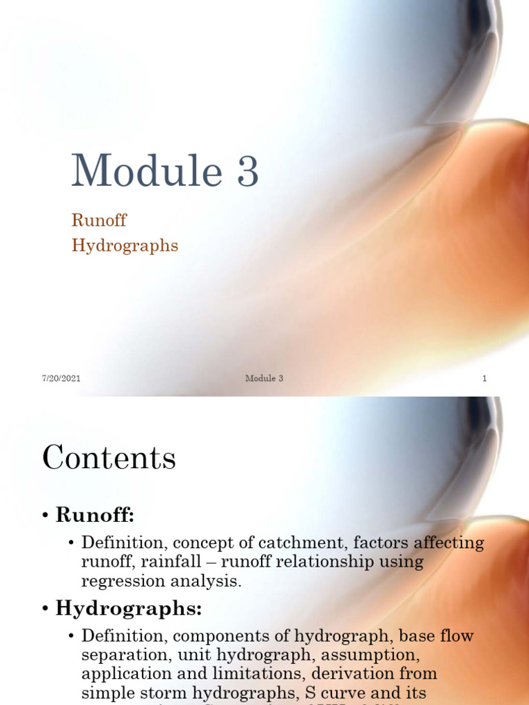 Module 3 - Part 1 | Download Free PDF | Drainage Basin | Surface Runoff