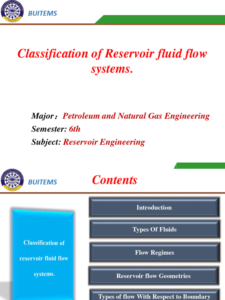 4.Fundamentals of reservoirs engineering (Classification of reservoir fluid flow systems) | PDF ...