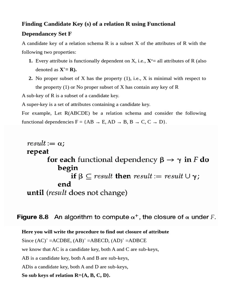 Candidate Keys in Database Relations | PDF | Data Model | Theoretical ...