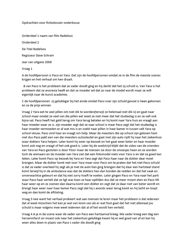 Opdrachten Voor Fictiedossier Onderbouw | PDF