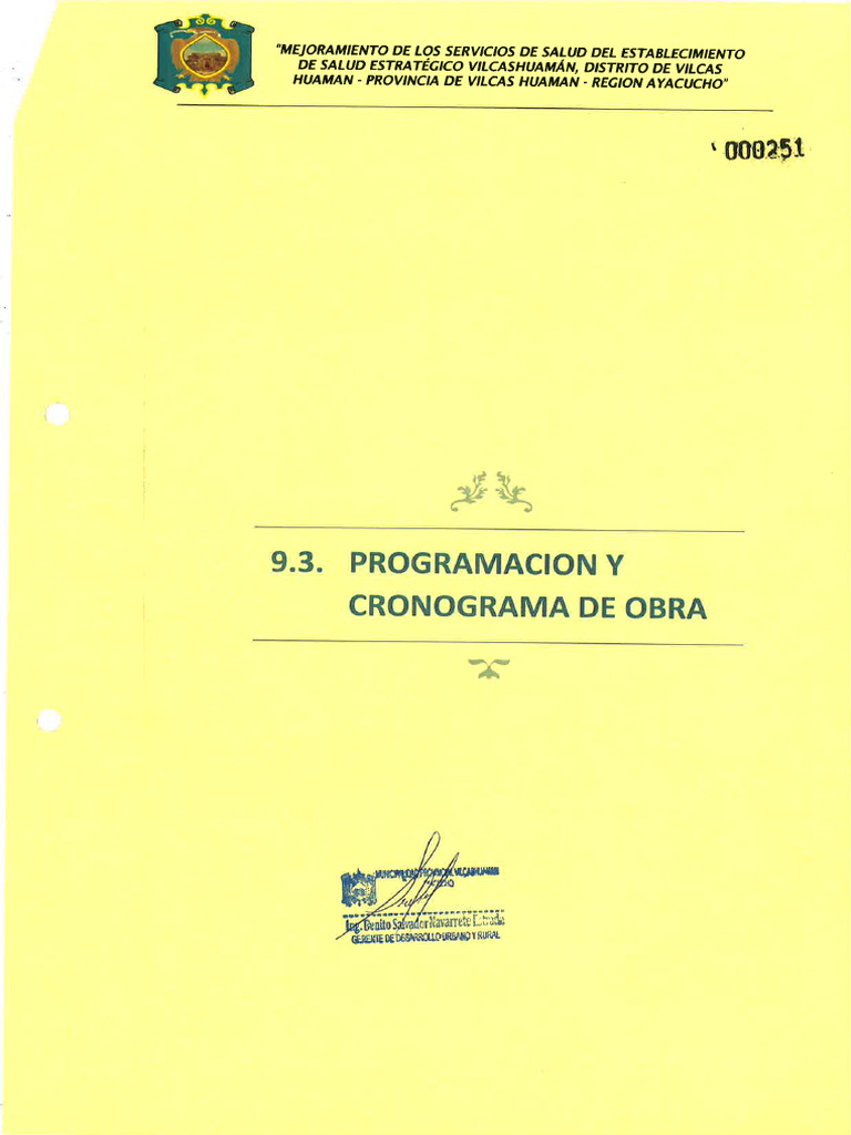 9.3.programacion y Cronograma de Obra | PDF