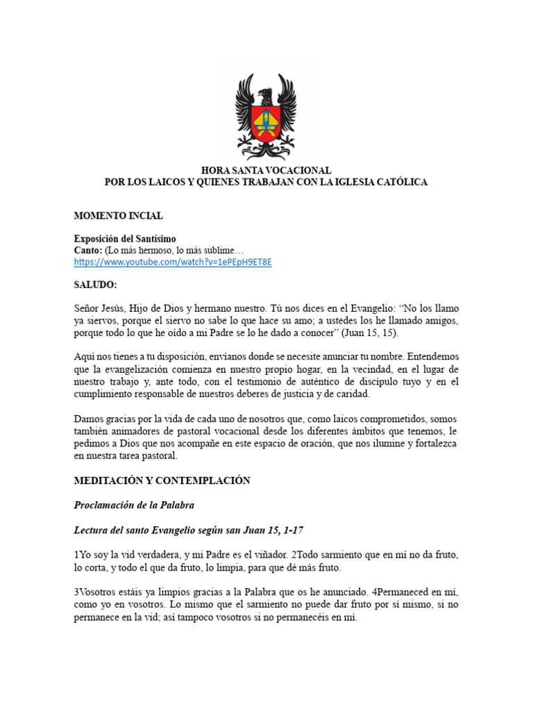 Hora Santa Marzo 2024 CEC | PDF | Amor | Bendición