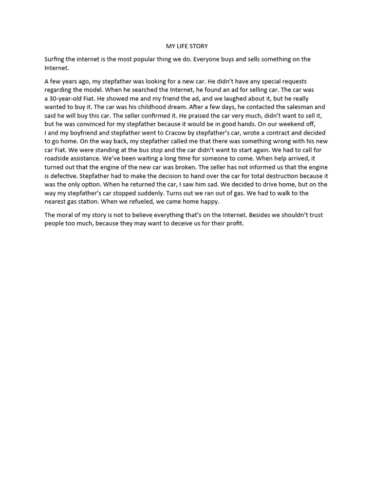 My Life Story Pdf