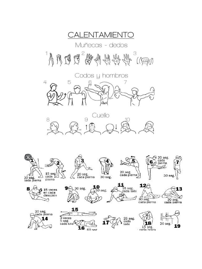 Ejercicios Calentamiento | PDF
