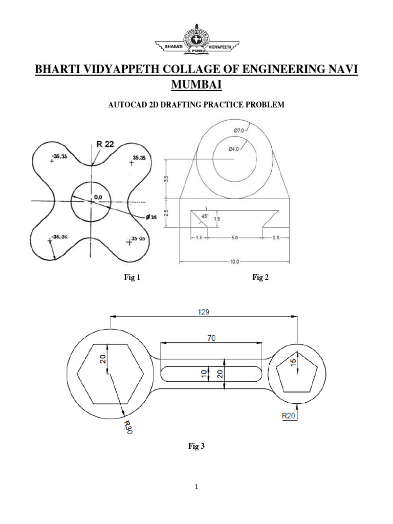 Autocad 2D Drafting Practice Problems | PDF | Teaching Methods ...