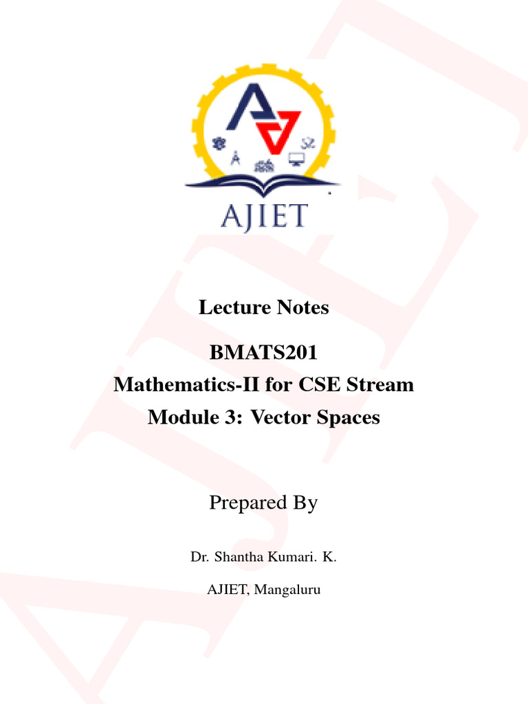 BMATS201 Module 3 Notes | PDF | Linear Map | Mathematical Relations