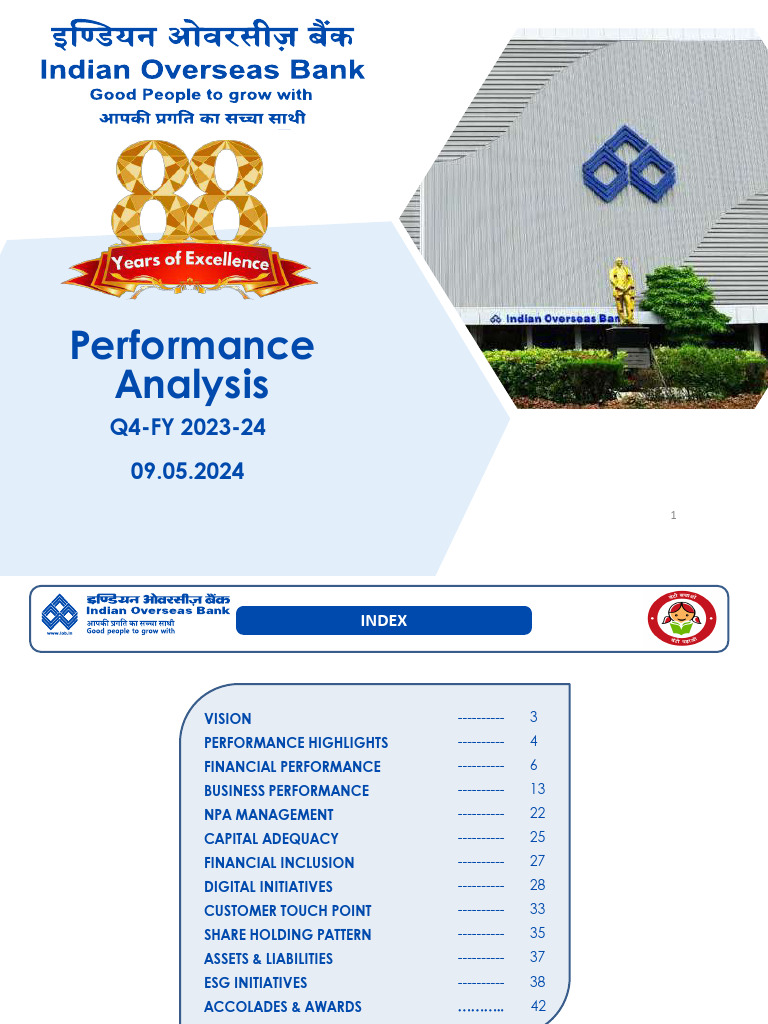 IOB Q4-FY24 Performance Analysis | PDF | Book Value | Economies