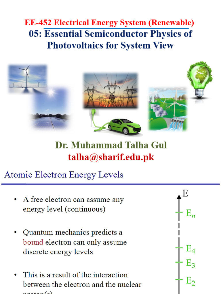 05 Essential Semiconductor Physics of PV Cell | PDF | Photovoltaics | Solar Energy