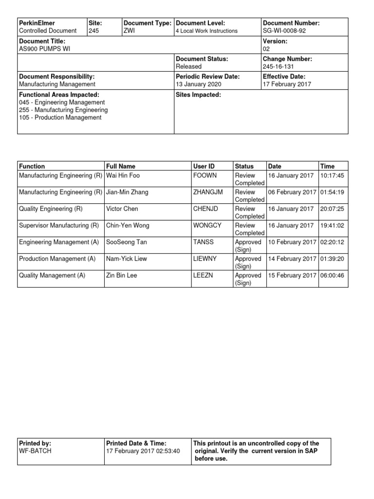 Sg-Wi-0008-92 Rev 02 - As900 Pumps | PDF | Screw | Piston