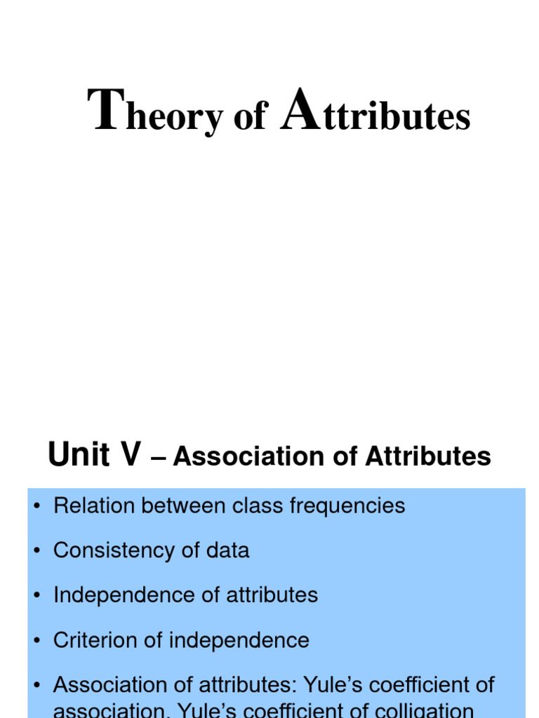 16) Unit 5 - Theory of Attributes | PDF | Applied Mathematics