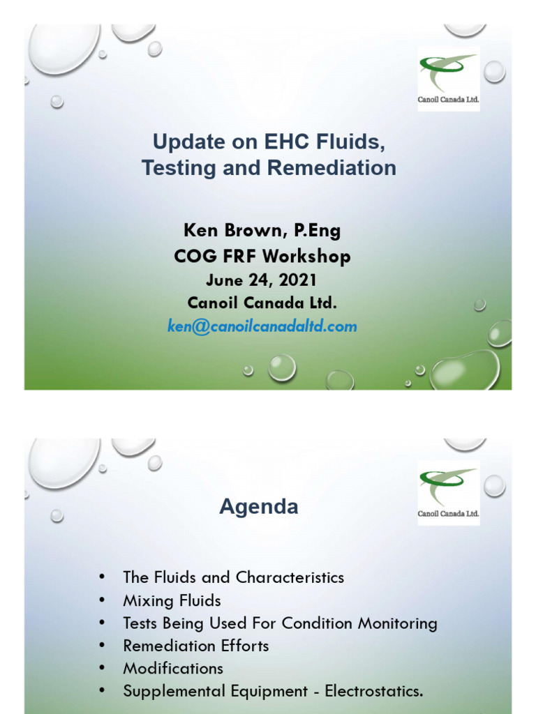 Update on EHC Fluids, Testing and Remediation | PDF | Filtration ...