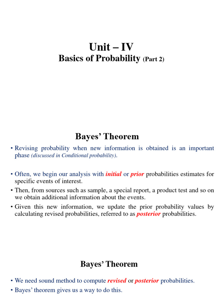 15) Unit 4 - Basics of Probability (Part 2) | PDF | Probability ...