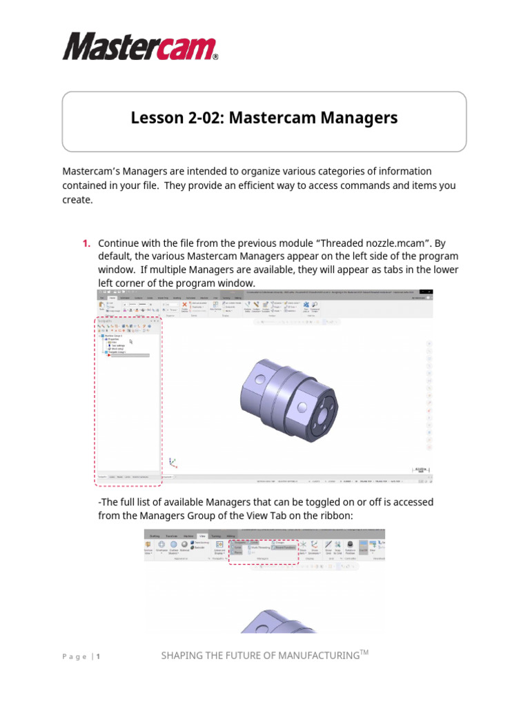 L2-02 - Mastercam Managers | Download Free PDF | Icon (Computing) | Graphical User Interfaces