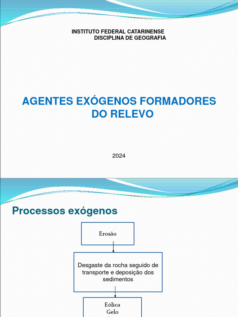 Agentes Exogenos de Formao Do Relevo | PDF | Erosão | Geleira