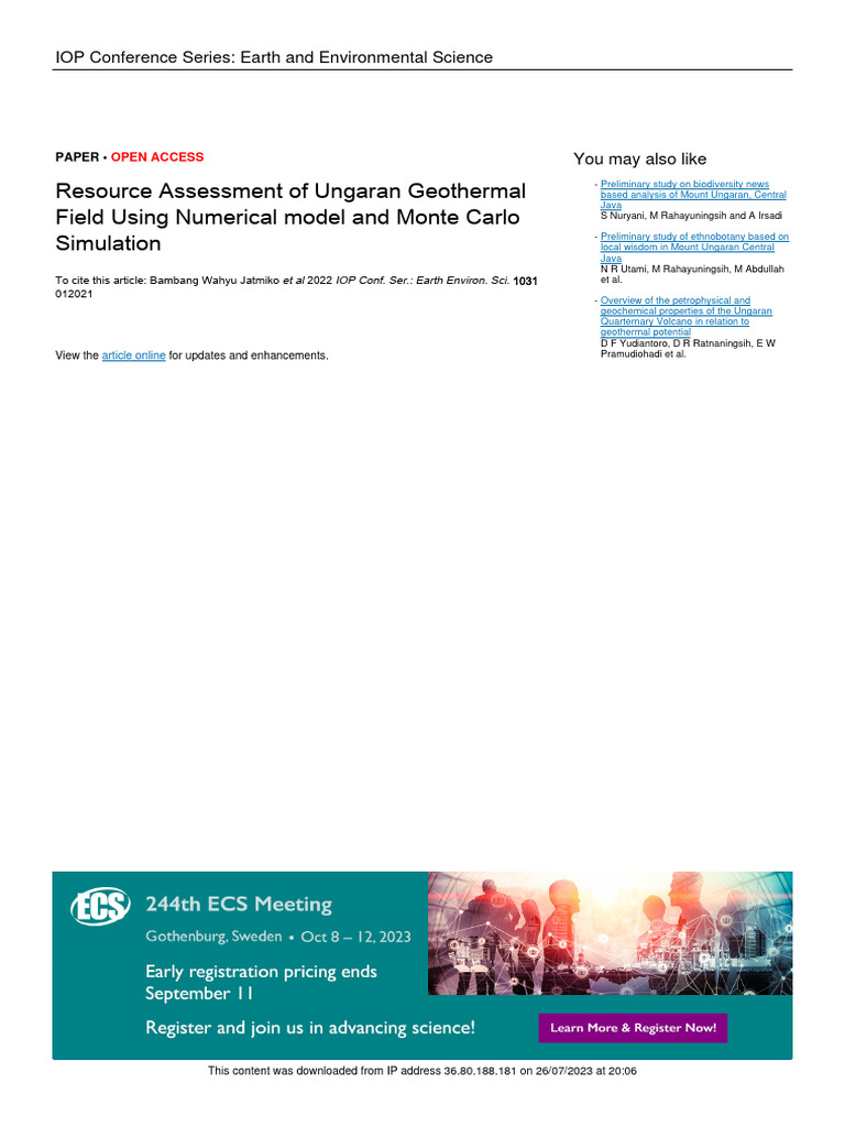 Jatmiko 2022 IOP Conf. Ser. - Earth Environ. Sci. 1031 012021 | PDF ...
