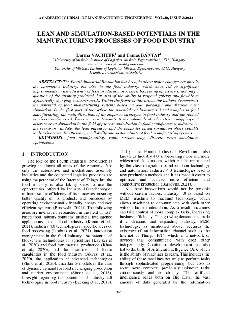 Lean and Simulation-Based Potentials in The Manufacturing Processes of ... Lean and Simulation-Based Potentials in The Manufacturing Processes of ...
