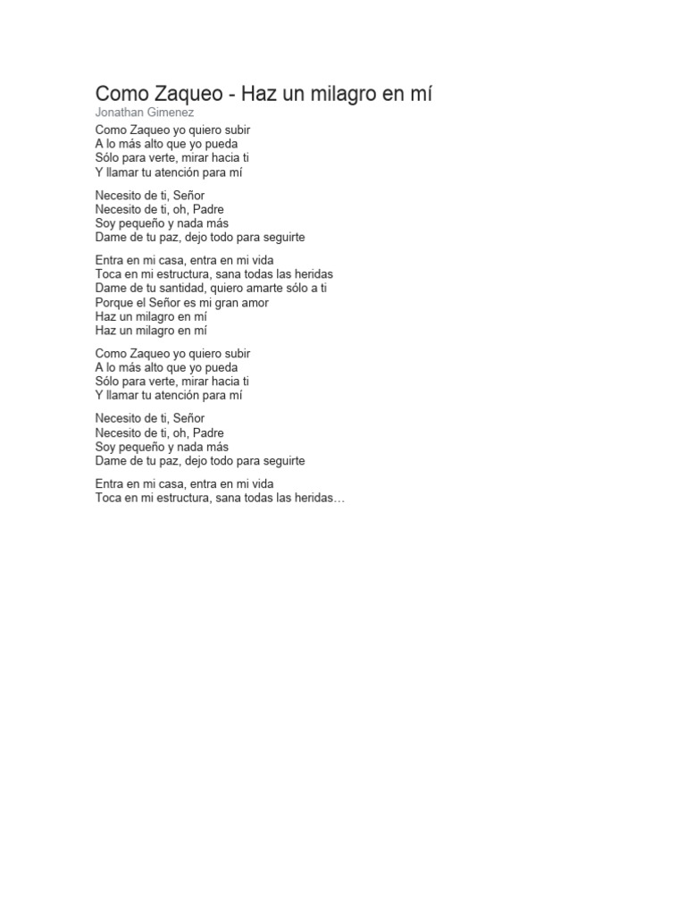Como Zaqueo | PDF | Relaciones personales, crianza y desarrollo personal | Salud y bienestar